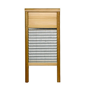 Lehman's Galvanized Steel Manual Washboard, Rub-A-Dub, Wavy, V Crimp, for Function, Decor, or Music, Small 18 in x 8.5 inches