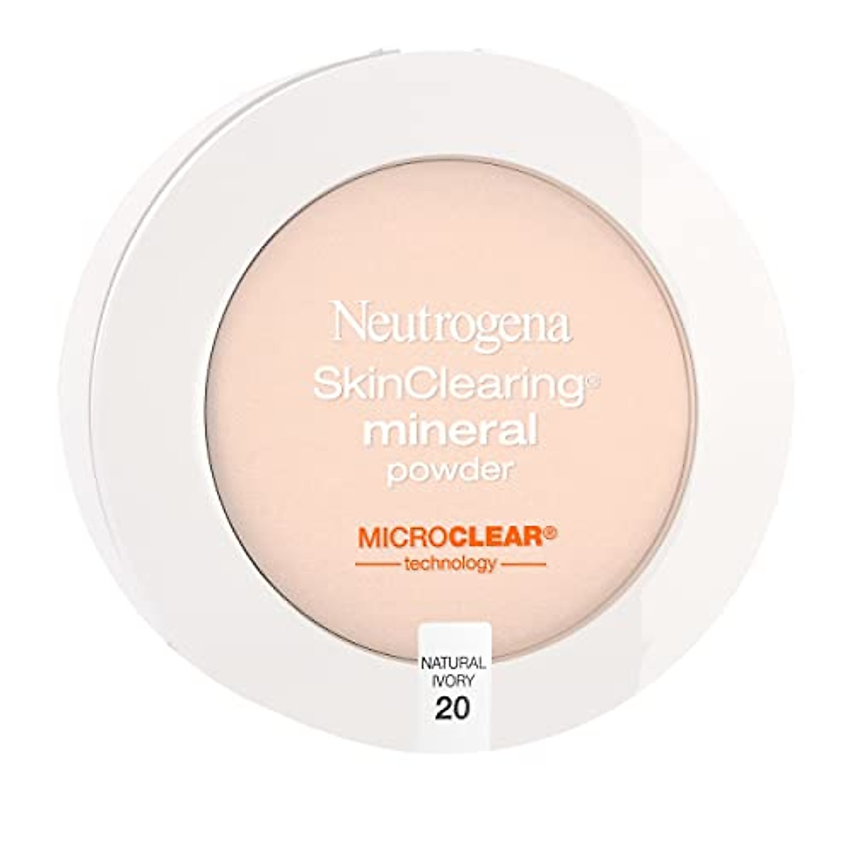 Neutrogena SkinClearing Mineral Acne-Concealing Pressed Powder Compact, Shine-Free & Oil-Absorbing Makeup with Salicylic Acid to Cover, Treat & Prevent Breakouts, Natural Ivory 20,.38 oz (Pack of 2)