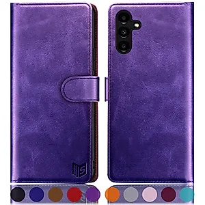 SUANPOT for Samsung Galaxy A54 5G Wallet case with RFID Blocking Credit Card Holder,Flip Book PU Leather Protective Cover Women Men for Samsung A54 Phone case Purple