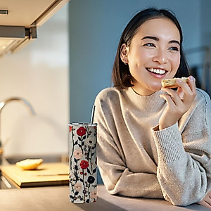 Medpol roses insulated tumblers coffee cup Gift，roses Drinking Glasses-Tea Cup-Coffee Mug tumbler with lid and straw 20 oz insulated tumbler cups