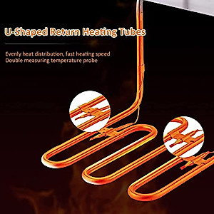 Casulo Electric Deep Fryer with Removable 2 x 6L Basket & Lid, 20.7QT Commercial Deep Fryers with Temperature Limiter, Stainless Steel Double Fryer for Turkey, French Fries, Donuts and More