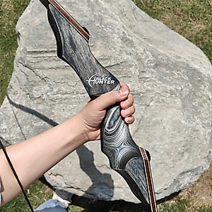 Obert Original Black Hunter Takedown Recurve Bow 60inch with Bamboo Core Limbs Archery Hunting Target Practice