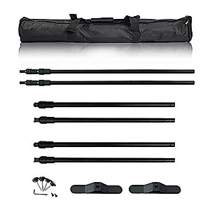 AkTop 8x8 ft Heavy Duty Backdrop Banner Stand Kit, Adjustable Photography Step and Repeat Stand for Parties, Portable Trade Show Photo Booth Background with Carrying Bag