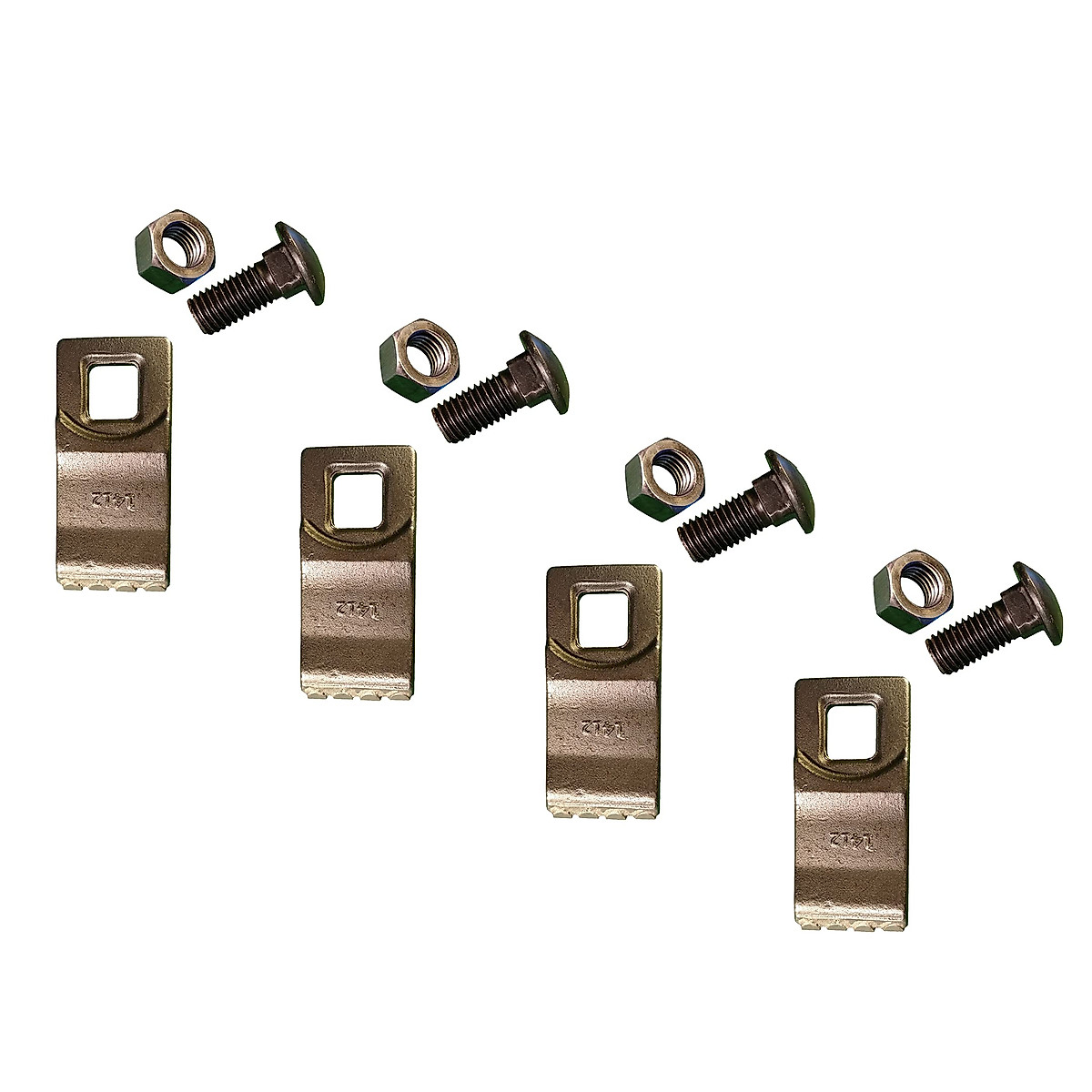 4 - Square Hole Replacement Carbide Auger Teeth w/Hardware - L13-G558
