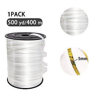 Owl Focus White Curling Ribbon,500 Yard PP Balloon String,3/16" Balloon Ribbon for Gift Wrapping,Party,Baby Shower,Christmas