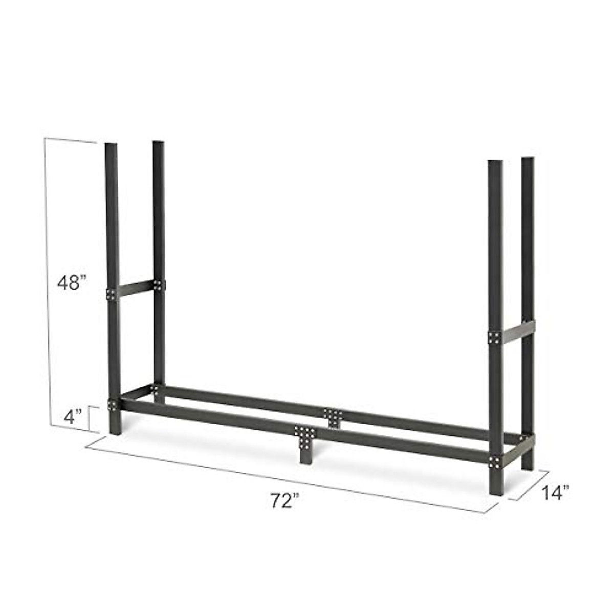 Pilgrim Home and Hearth Pro 72" Outdoor Firewood Rack Wood Holder with Cover, Durable Black Powder Coat
