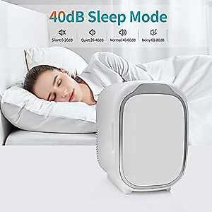 Ethereal Mini-Skincare-Fridge-for-Bedroom, 6 Liter/8 Can AC/DC Portable Thermoelectric Cooler and Warmer Compact Refrigerator, Portable Small Fridge for Skincare Foods Medications