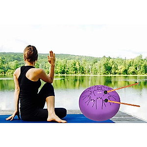 Nanrika Steel Tongue Drum, 12 Inch 13 Note,Percussion Instrument, Hand Pan Drum, With Bag, Music Book, Drumstick and Finger Cover (Lavender)