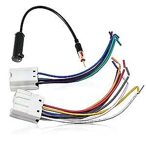 RED WOLF Radio Wire Harness Plug w Antenna Adapter Kit Compatible with Nissan 1995-2010 Frontier Murano, Infiniti 1990-2008 G2/QX4 Aftermarket Stereo Power/Speaker Connectors