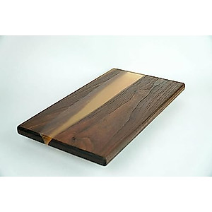 Amber Creek walnut and amber epoxy cutting board and charcuterie board