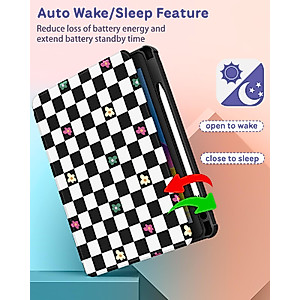 Uppuppy for iPad Air 11 inch Case, Air 5th/4th Generation 10.9, Pro 11'' Case Women Girls for Apple Pencil Holder Cute Plaid Rotating Folio Cover for iPad Air 11 2024 (M2), 10.9 2022 2020, Pro 11