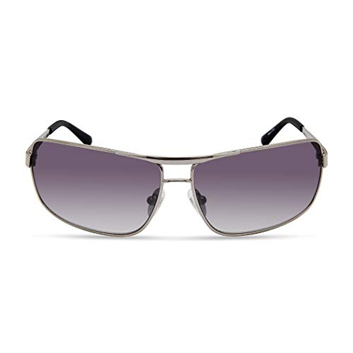 GUESS mens Wrapped Navigator Pilot Sunglasses Sunglasses, Shiny Gunmetal, 68mm US