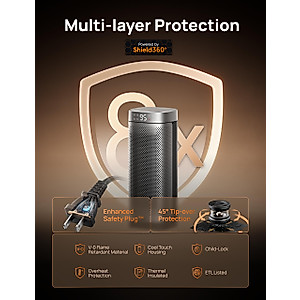 Dreo Space Heaters for Indoor Use, 16 Inch Fast Heating Portable Heaters with Remote, 12H Timer, 70° Oscillation, Overheat Protection, Safety Heat, Large PTC Ceramic Electric for Bedroom Home Office