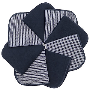 VeraSong Microfiber Dish Cloths Fast Drying Kitchen Cleaning Cloth Dish Rags Dust Cloths Ultra Absorbent Lint Free Washcloths with Poly Scrub Side 12inch x 12inch 8 Pack (Black)