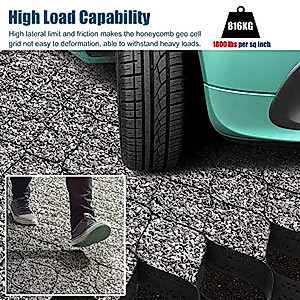 ZIMGOD Pea Gravel Grid Paving Stabilizer, Geocell Ground Grid 2" Depth, Polyethylene Geo Grid Pavers, for Garden Pathway Driveways Subgrade Work (Size : 3m x 4m (10ft x 13ft))