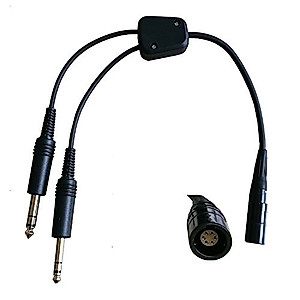 UFQ L-GA Adapt Bxxx X20 Lemo 6 pin Connector Aviation Headset to General Aviation GA Twin Plugs Adapter Free with Super high Density Sponge with O Ring Suit for Bxxx X20 Better Than Original Sponge