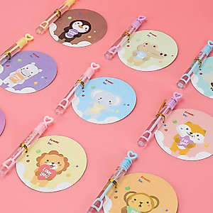 TOY Life 36 Bubbles Party Favors for Kids Mini Bubble Wands Bulk with Gift Cards Bubble Maker Kids Goodie Bag Stuffer for Classroom Wedding Birthday Party Decoration Easter Basket Stuffers for Kids