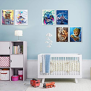 6 Pack 5d Diamond Painting Kits for Adults,DIY Full Drill Diamond Art Kits Paint with Diamonds Crystal Rhinestone Cross Stitch Cartoon Picture Arts and Crafts for Beginners Kids (9.8 X 13.8 Inch)