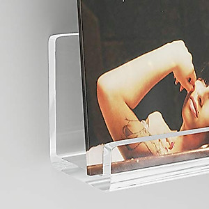 FEMELI Vinyl Record Shelf Wall Mount - 6 Pack 12-inch Clear Acrylic Album Record Holder Display Rack - Art for the Records Collector