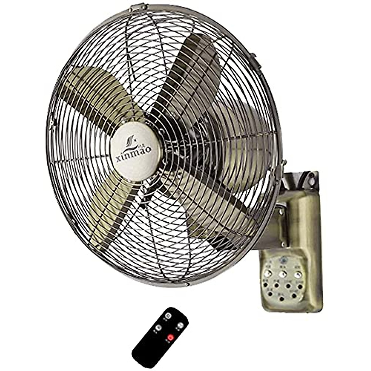 Wall Mount Oscillating Fan Retro Wall-mounted, Industrial Oscillating Fan With Copper Motor And Remote Control, 3 Levels Adjustable, Wide-angle Air Supply