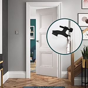 PHITUODA 8pcs Black Hinge Pin Door Stoppers, Adjustable Heavy Duty Door Stoppers Hinge Pin Doorstops with Rubber Bumper Tips