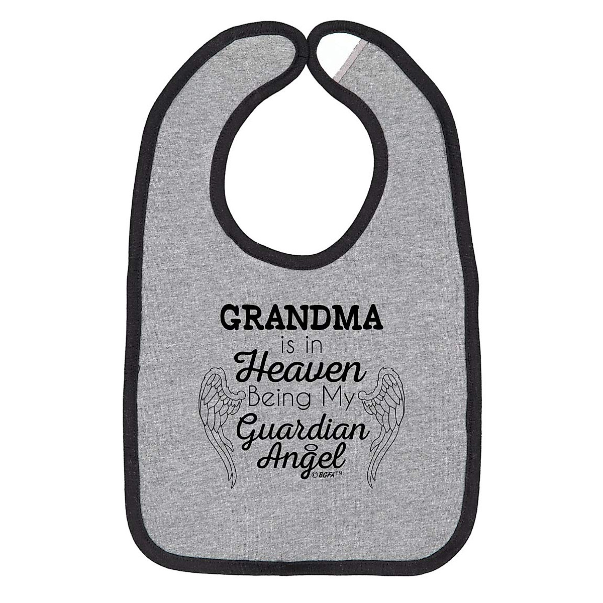 My Grandma in Heaven My Guardian Angel Heather Bodysuit & Heather/Black Bib Set Newborn
