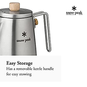 Snow Peak Field Barista Kettle - Stainless Steel Kettle for Camping, Backpacking & At-Home Use - Lightweight Kitchen Camping Essentials - Durable Kettle for Tea & Coffee