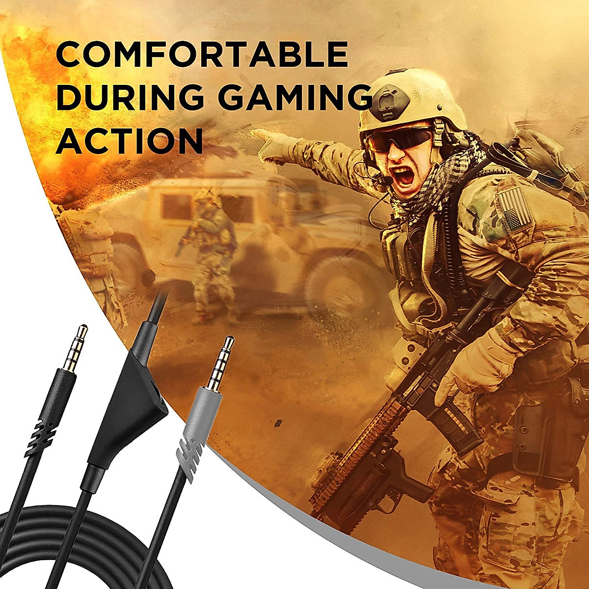 ElloGear Replacement Cable for Astro A10 with Volume Control - 2 Pack