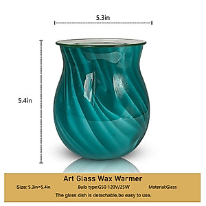 MeplLivs Electric Wax Warmer Art Glass Scented Essential Oil Warmer Tart Burner for Wax Melts Fragrance Candle Night Light Lamp for Gifts & Decor, Home, Office, Bedroom, Living Room. (04)