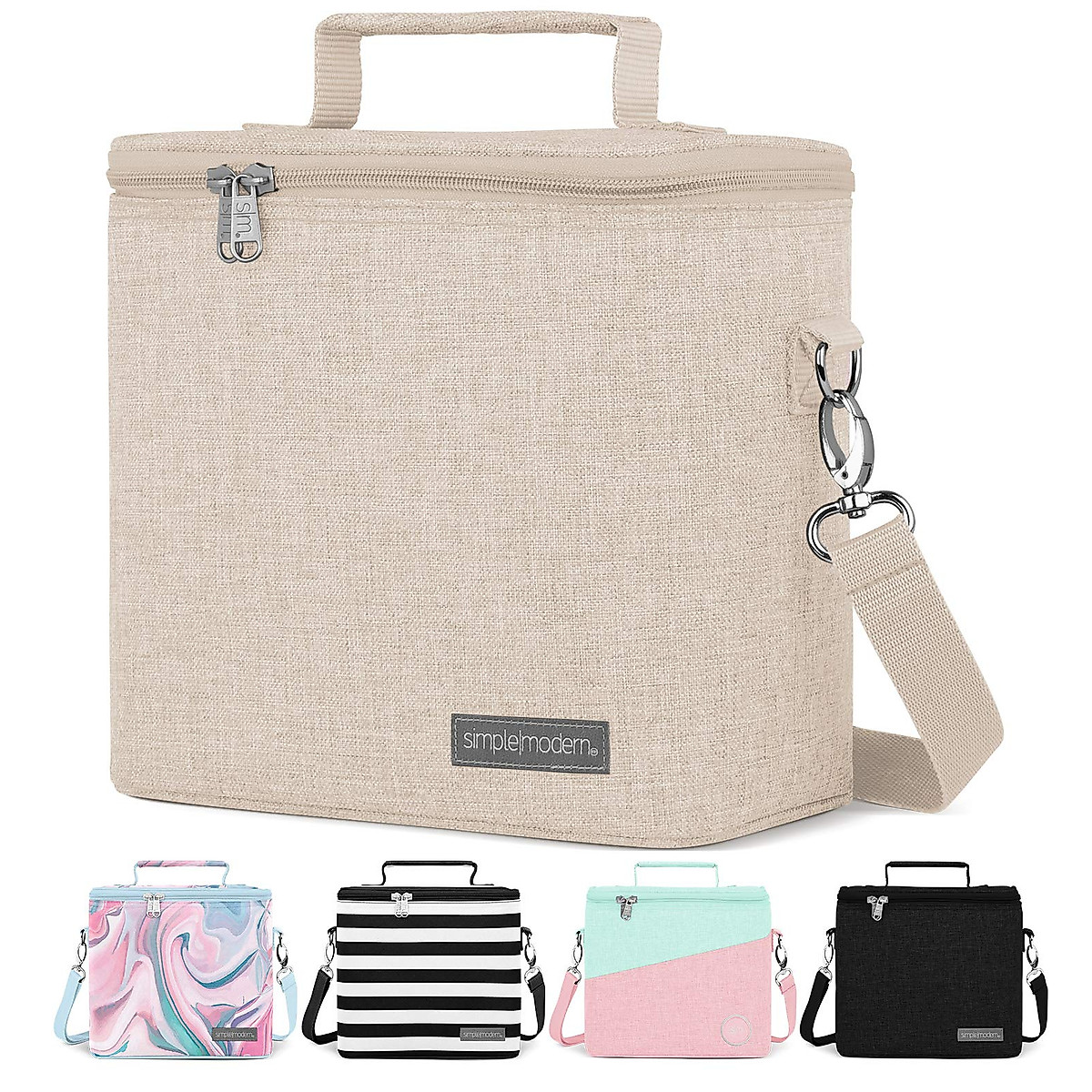 Simple Modern Lunch Box for Women & Men | Large Reusable Insulated Lunch Cooler Tote Bag | Spacious Container for Adult, Work, Travel, and School | Blakely Collection | 4 Liter | Tan