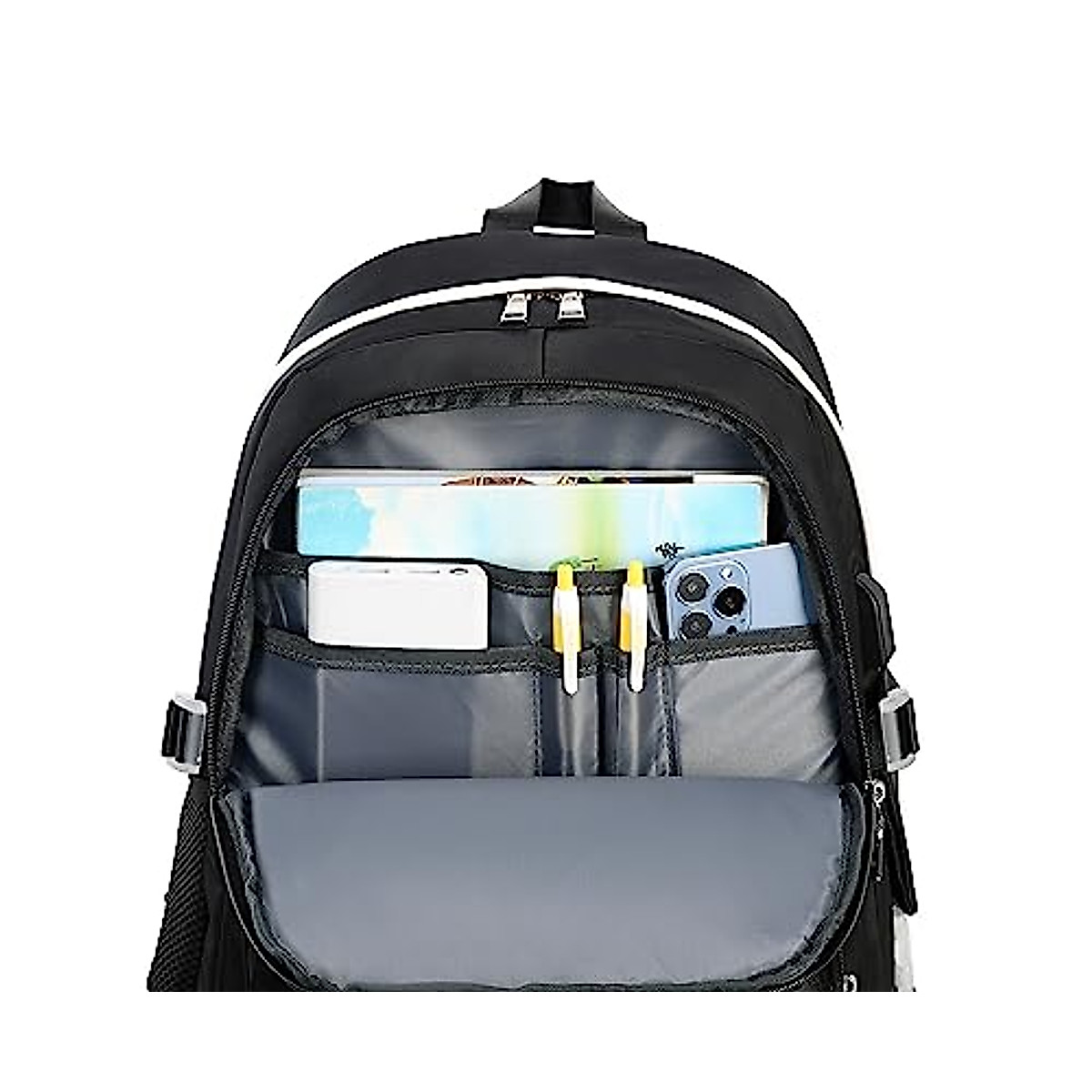 Jaygulf Waterproof Women Laptop Backpack Set Casual Girls Daypack Set Black