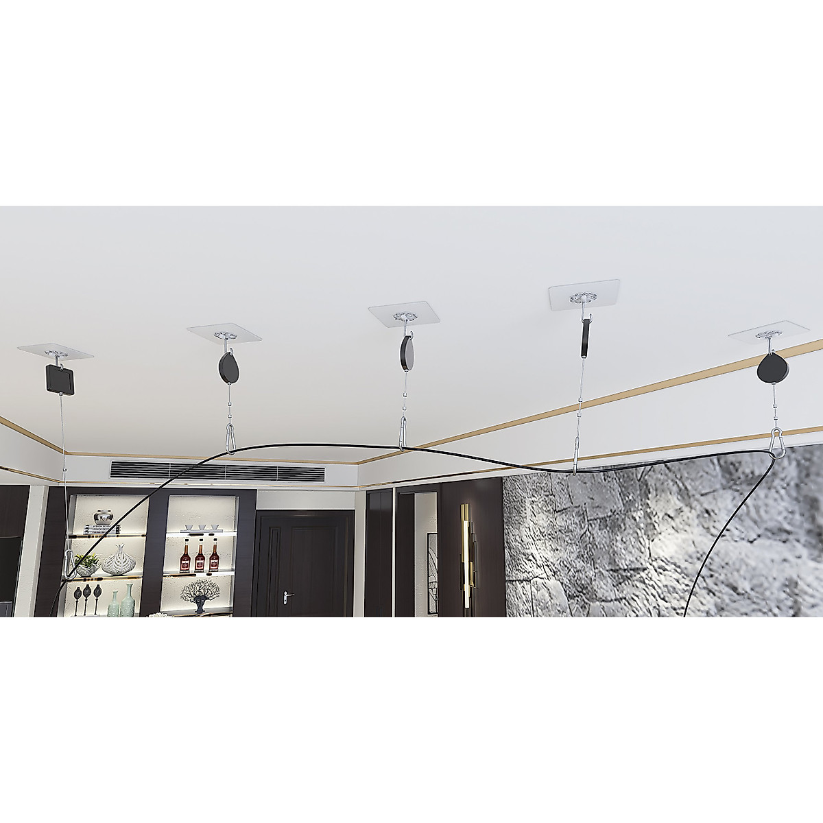 Skywin VR Cable Management System for Oculus RIFT Virtual Reality Headset - Play VR Games Without Wire Worries - Easy Drill Free Installation