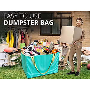Skywin Dumpster Bag 45 Inches, Reusable Yard Waste Bags, Foldable Yard Waste Container, Trash Bag for Trash Management, Multiple Times Use During Renovations, Can Hold Up to 1650 lbs