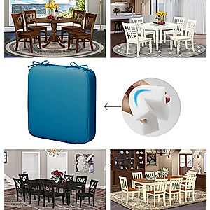 Wuisimiy Patio Furniture Cushions，PU Water Proof Patio Chair Cushion with Ties 16x16in for Garden Patio Funiture ，2 Pack Blue