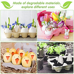 Sieral 100 Pcs Paper Egg Cartons Bulk for Chicken Eggs Blank Pulp Fiber Egg Tray Holder Reusable Empty Egg Storage Containers for Farm Market Kitchen Camping Picnic Easter DIY(6 Count)