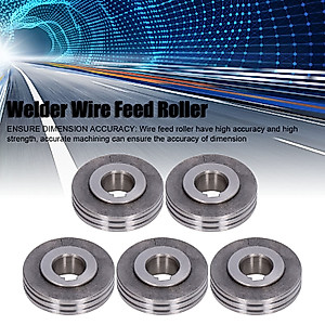 5Pcs Welder Wire Feed Roller 1.2‑1.2mm Groove Bearing Steel Wire Feeding Guide Wheel for OTC MIG Welding Machine