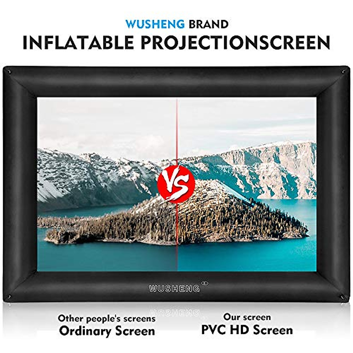 20 Feet Inflatable Outdoor and Indoor Theater Projector Screen - Includes Inflation Fan, Tie-Downs and Storage Bag - Only Supports Front Projection