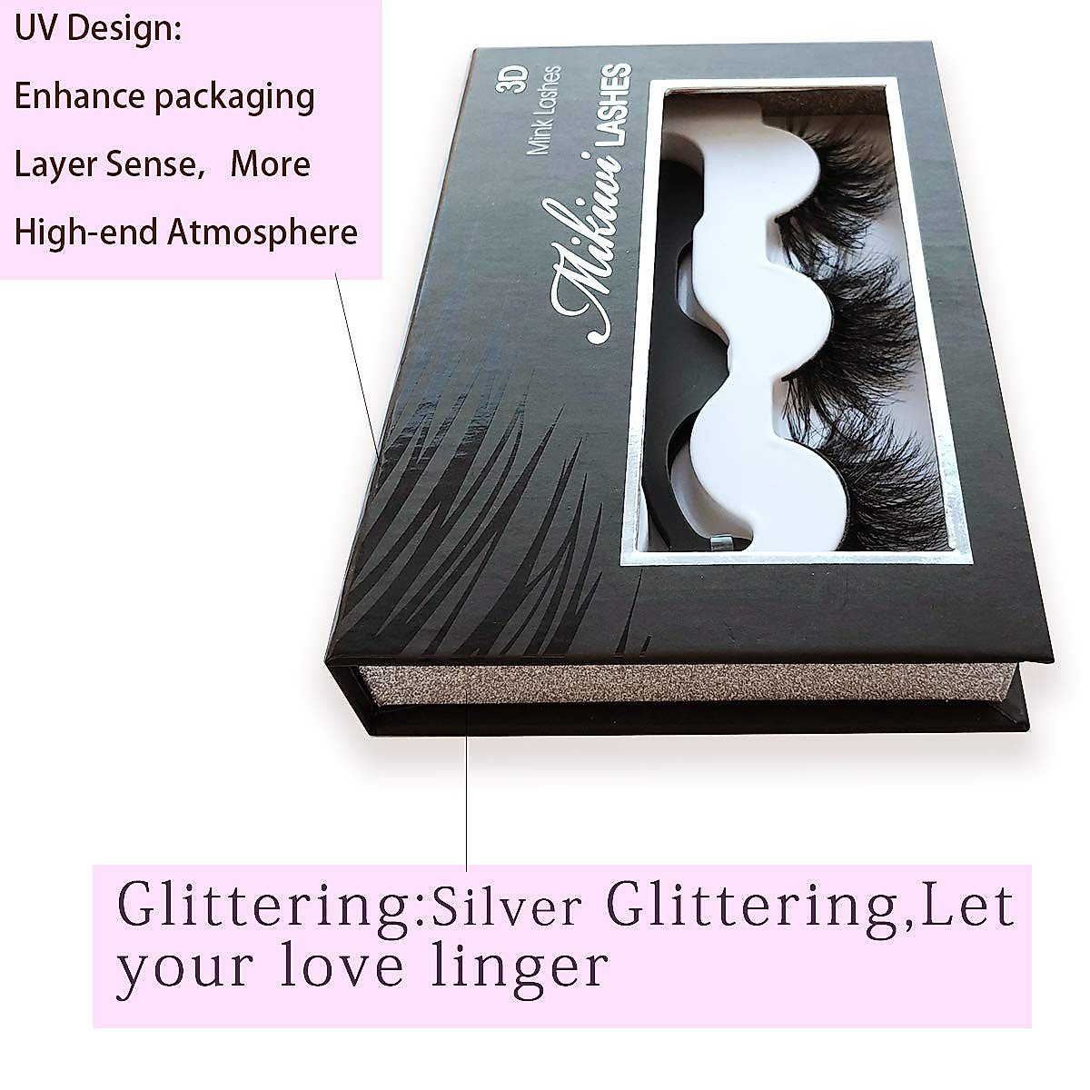 Mikiwi Real Mink lashes, 3D Mink Lashes, 5D Mink Lashes, Fluffy Long Mink Eyelashes, Dramatic Lashes, Luxury Makeup, Valentine's Day Gifts eyelashes (3pairs-a)