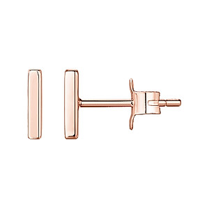 PAVOI 14K Gold Plated Mini Bar Stud Earrings - Rose