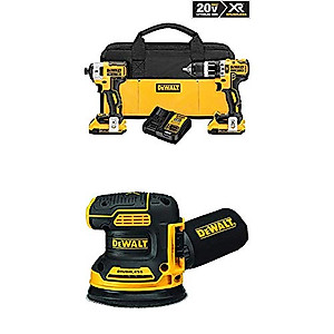 DEWALT 20V MAX XR Brushless Combo Kit with Cordless Orbital Sander (DCK287D2 & DCW210B)