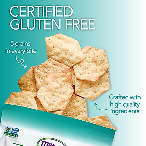 Milton's Craft Bakers Gluten Free Crispy Sea Salt Crackers - Baked Sea Salt Crackers, Non-GMO Project Verified, Kosher, Certified Gluten Free Sea Salt Snack, 5 Grains In Every Bite - 4.5 Oz