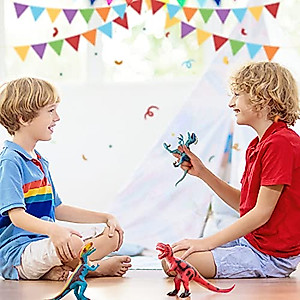 SIENON Dinosaur Figure Toys, Triassic Jurassic Dinosaur Toy 7 Inch, Educational Realistic Eoraptor Dinosaur Model Plastic Hand-Painted Dinosaur Figurine Toy for Dinosaur Party Cake Topper Decoration