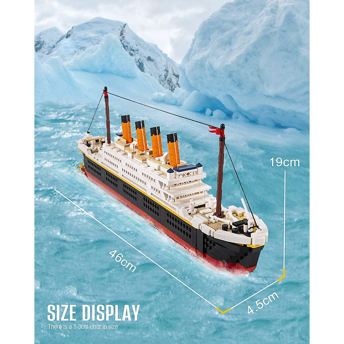 dOvOb Mini Blocks Titanic Building Set, 1288 Pieces Mini Bricks, Toys Gift for Adults and Kids