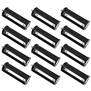 Mecion 12Pcs Cylindrical Battery Holder Battery Storage Case for 3 x 1.5V AAA Batteries Flashlight Torch, Black
