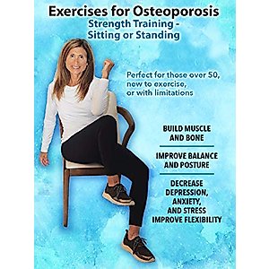 Osteoporosis Exercises, Standing and Sitting, easy workouts for Seniors to prevent Bone Density loss, Created by two time award winning trainer of the year recipient Carol Michaels MBA