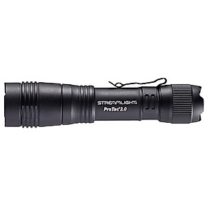 Streamlight 89000 ProTac 2.0 2000-Lumen Rechargeable Tactical Flashlight with USB C Cable, and Holster, Box, Black