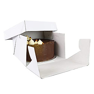 PME Round Cake Card & Cake Box, 8-Inch, White