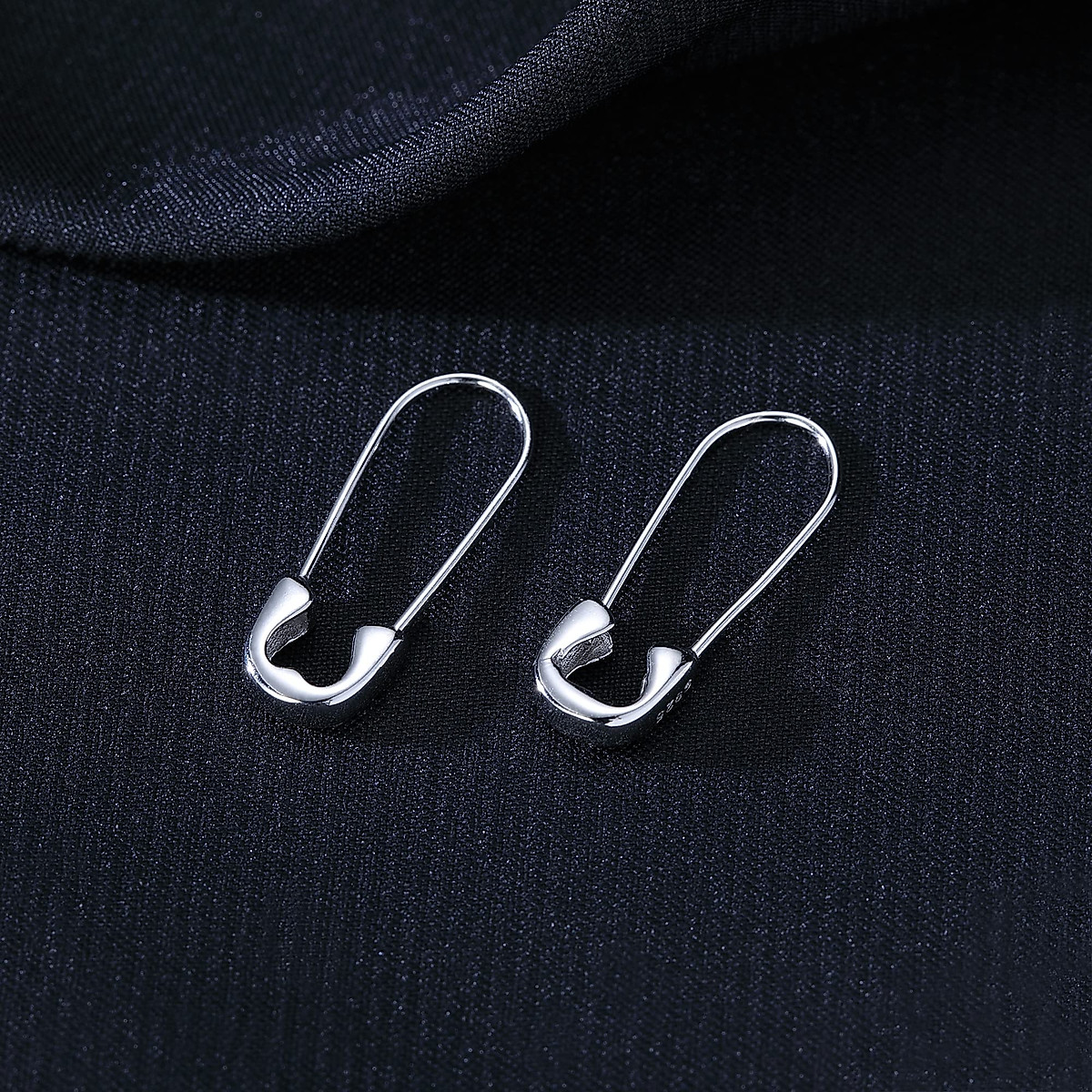 Reffeer 925 Sterling Silver Safety Pin Earrings Hoop for Women Teens Girls Paperclip Earrings Hoop Pin Cartilage Earrings (A-Silver-2cm)