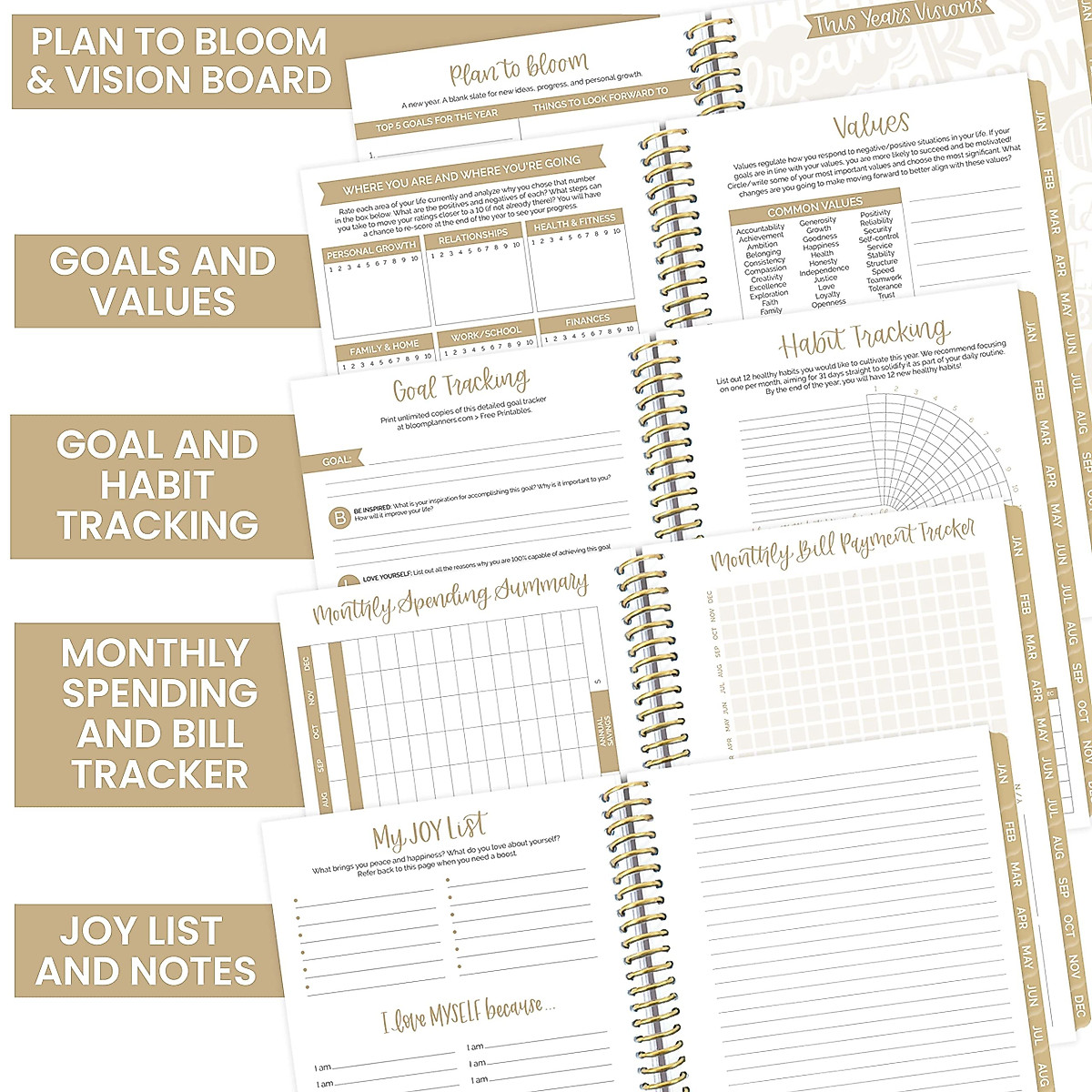 HARDCOVER bloom daily planners 2023 Calendar Year Day Planner (January 2023 - December 2023) - Passion/Goal Organizer - Monthly & Weekly Inspirational Agenda Book - 5.5" x 8.25" - Celestial