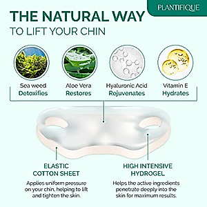 PLANTIFIQUE V-Line Collagen Mask for face 5 PCS, Chin Strap for Women & Men, V Line Lifting Mask with Collagen and Hyaluronic Acid, V Shape Face Tape Chin and Neck Mask for Skin Firming